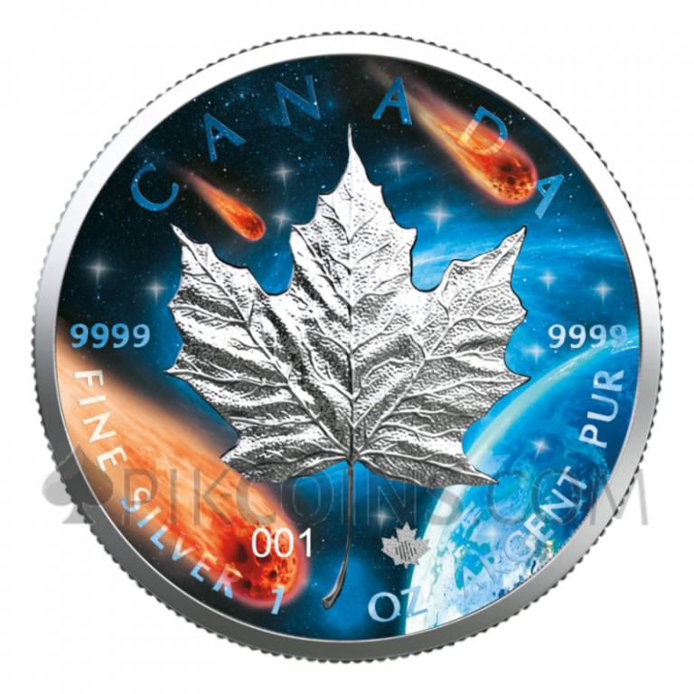 Maple Leaf 5$ 2021 - Glowing Galaxy Coin - Modern numismatic coins ...