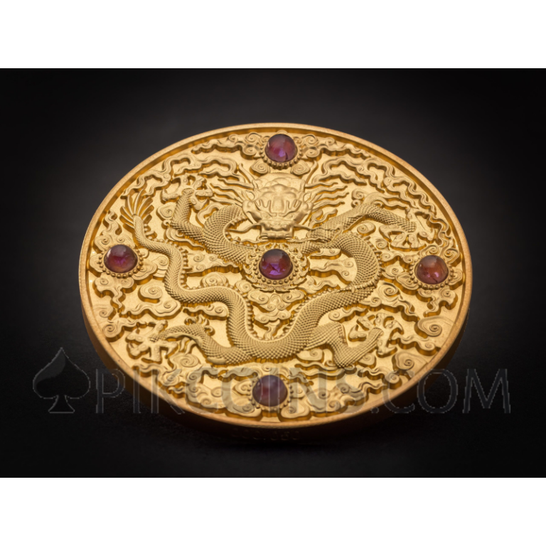 Qing Dynasty - Chinese Dragon Art - Gold Plated 5$ 2oz Niue 2023 Coin ...