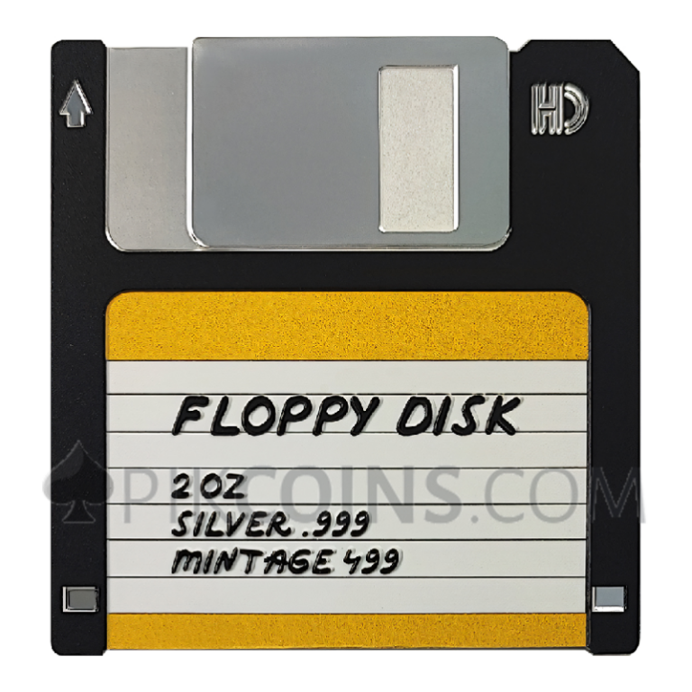 Floppy Disk Coloured Version - TechStalgic 2$ 2oz Niue 2024 Coin ...