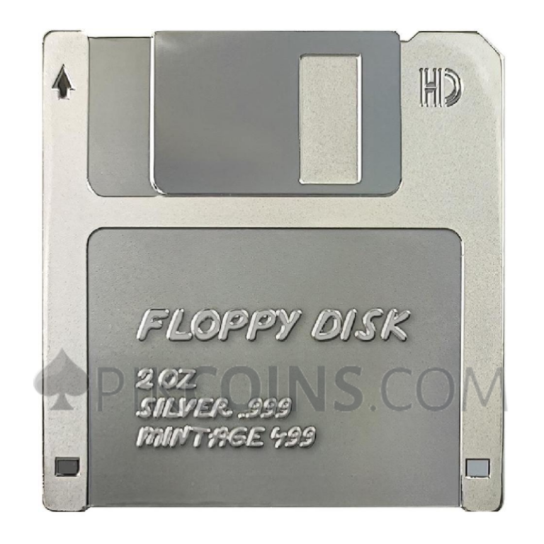 Floppy Disk Plain Version - TechStalgic 2$ 2oz Niue 2024 Coin - Modern ...