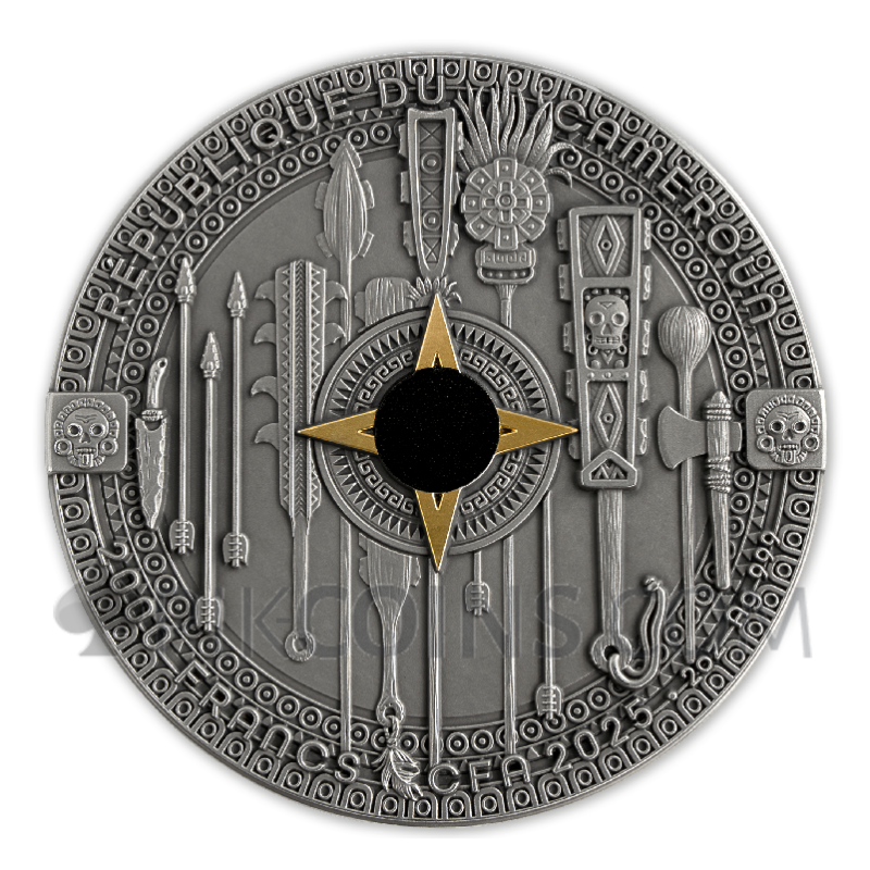 Eagle Warrior - Aztec Warrior 2000 Francs CFA 2oz Cameroon 2025 Coin ...