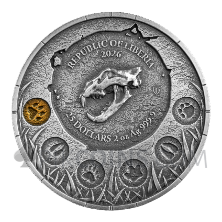 Cave Lion - Megafauna Ultra High Relief 25$ 2oz Liberia 2026 Coin ...