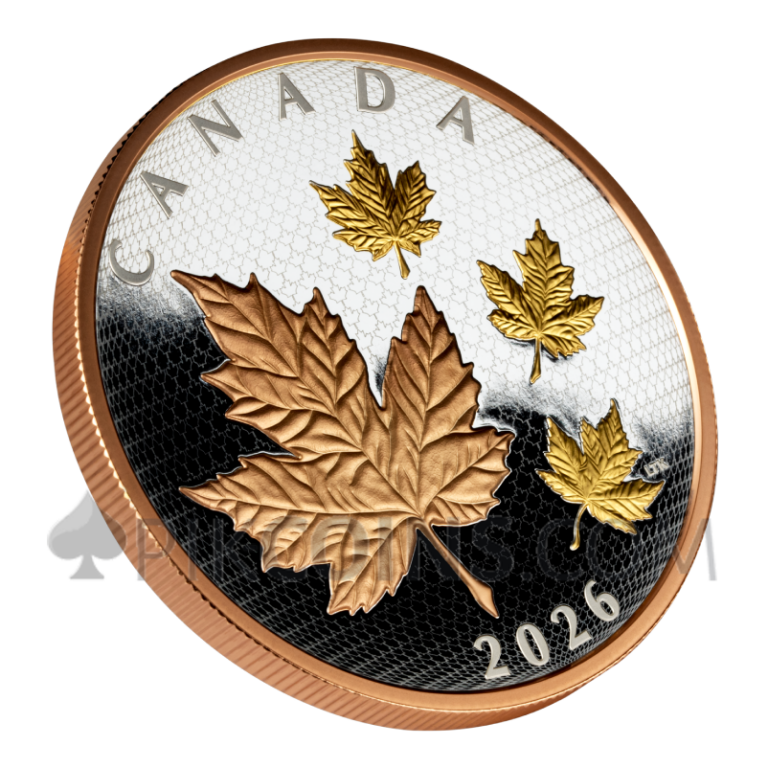 Maple Leaves In Motion 50$ 5oz Canada 2026 Coin - Modern numismatic ...